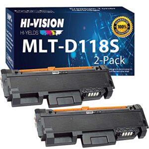 hi-vision hi-yields compatible mlt-d118s [1,200 pages] stardard yield toner cartridge replacement for 118s, used in xpress m3065fw m3015dw (black, 2-pack)