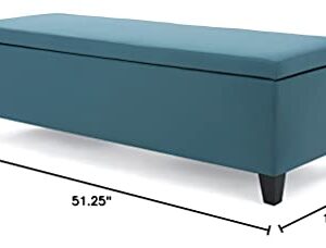 Christopher Knight Home Cleo Fabric Storage Ottoman, Dark Teal