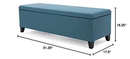 Christopher Knight Home Cleo Fabric Storage Ottoman, Dark Teal