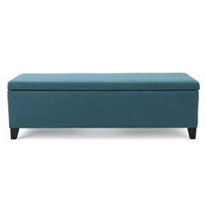 christopher knight home cleo fabric storage ottoman, dark teal