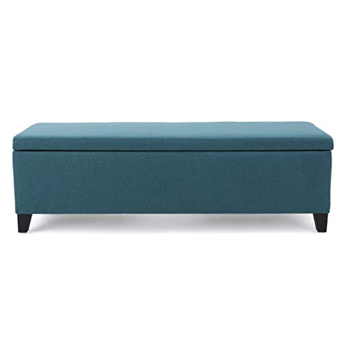 Christopher Knight Home Cleo Fabric Storage Ottoman, Dark Teal