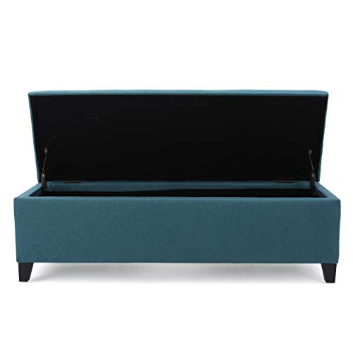 Christopher Knight Home Cleo Fabric Storage Ottoman, Dark Teal