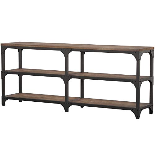 ACME Gorden Console Table - 72680 - Weathered Oak & Antique Silver