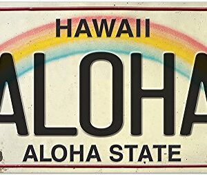 Pacifica Island Art 6in x 12in Vintage Hawaiian Embossed License Plate - Aloha