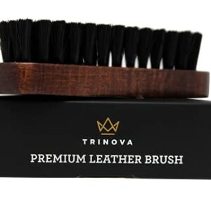 TriNova Leather Brush for Cleaning Upholstery, Cleaner car Interior, Furniture, Couch, Sofa, Boots, Shoes and More. Premium Quality