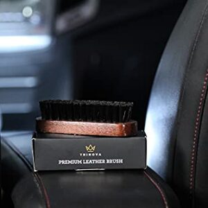 TriNova Leather Brush for Cleaning Upholstery, Cleaner car Interior, Furniture, Couch, Sofa, Boots, Shoes and More. Premium Quality