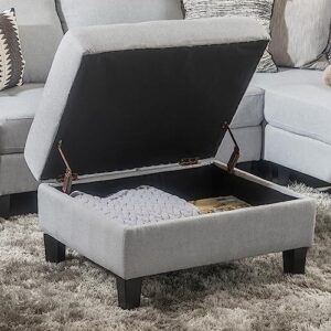 Christopher Knight Home Zahra Fabric Storage Ottoman, Light Grey