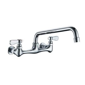 kitchen faucet wall mount commercial sink faucet kitchen utility laundry 8 inch swivel spout 2 dual handle restaurant chrome mixer tap