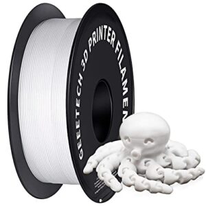 geeetech 1.75mm pla 3d printer filament, 1kg spool (2.2lbs), upgrade tidy winding tangle-free, dimensional accuracy +/- 0.03mm, white