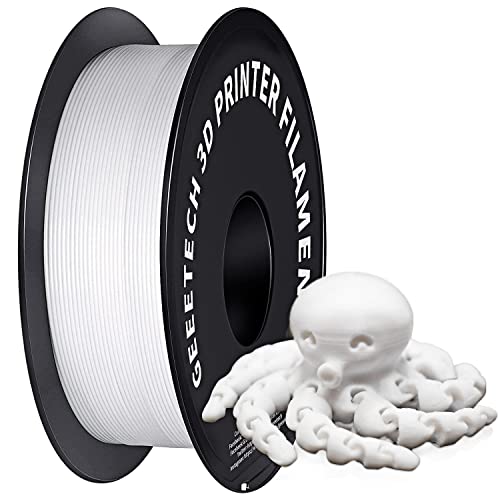 Geeetech 1.75mm PLA 3D Printer Filament, 1kg Spool (2.2lbs), Upgrade Tidy Winding Tangle-Free, Dimensional Accuracy +/- 0.03mm, White