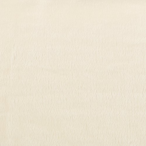 Amazon Brand - Pinzon Velvet Plush Blanket, Ivory, Twin (66 in x 90 in)