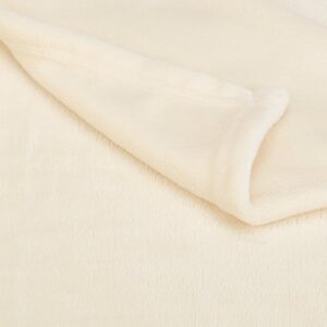 Amazon Brand - Pinzon Velvet Plush Blanket, Ivory, Twin (66 in x 90 in)