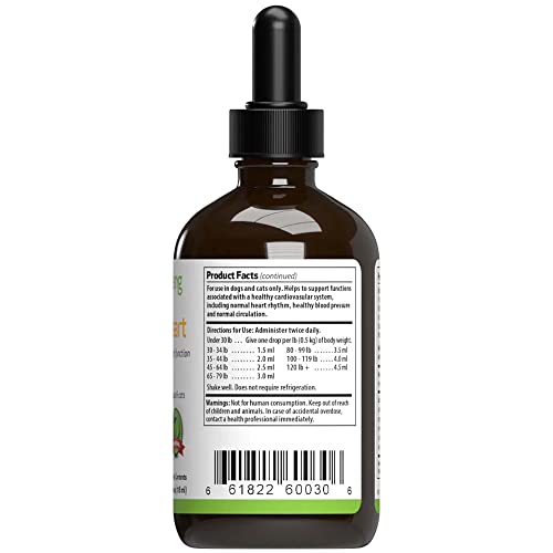 Pet Wellbeing Young at Heart for Dogs & Cats - Vet-Formulated - Supports Cardiovascular (Heart & Circulatory) Health - Natural Herbal Supplement 4 oz (118 ml)