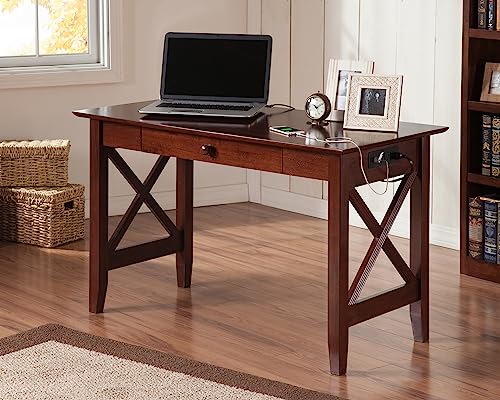 AFI Lexi Desk with Drawer and Charging Station, Walnut