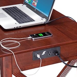 AFI Lexi Desk with Drawer and Charging Station, Walnut