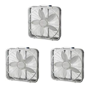 lasko 20" 3 speed settings and easy carry handle preimum steel box fan (3 pack)