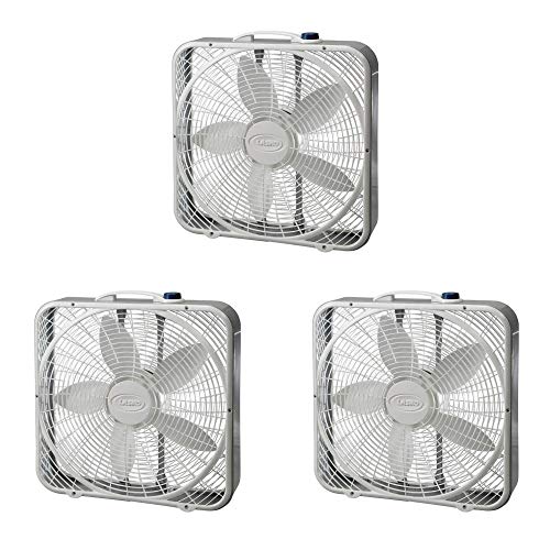 Lasko 20" 3 Speed Settings and Easy Carry Handle Preimum Steel Box Fan (3 Pack)