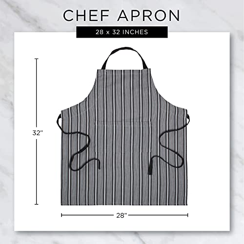 DII Unisex Buffalo Check Kitchen Collection, Classic Farmhouse Chef Apron, One Size, Black & White