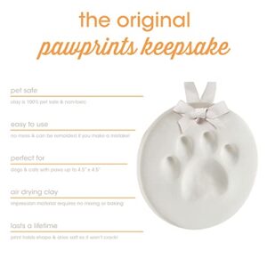 Pearhead DIY Pawprints Keepsake Kit for Dogs Or Cats, Christmas Ornament, Holiday Home Décor for Pet Lovers, Clay Paw Print Imprint, White