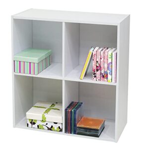 kings brand furniture white wood 4 cube organizer storage bookcase