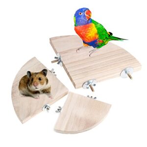 Kocome Pet Parrot Wood Platform Stand Rack Toy Hamster Branch Perches for Bird Cage (10cm)