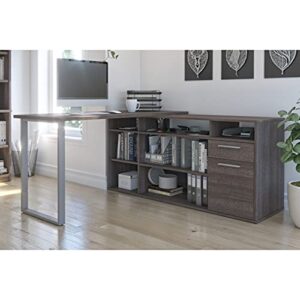 Bestar Solay L-Shaped Desk, 60W, Bark Grey