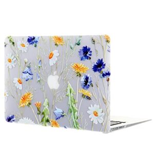 iDonzon Case for MacBook Air 13 inch (A1466/A1369, 2010-2017 Release), 3D Effect Matte Clear See Through Hard Cover Only Compatible Older Version Mac Air 13.3 inch - Floral Pattern