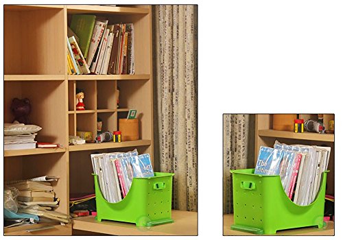 Basicwise Stackable Plastic Storage Container, Green Stacking Bins