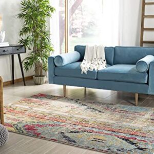 SAFAVIEH Monaco Collection Area Rug - 8' x 10', Multi, Boho Chic Tribal Distressed Design, Non-Shedding & Easy Care, Ideal for High Traffic Areas in Living Room, Bedroom (MNC222F)