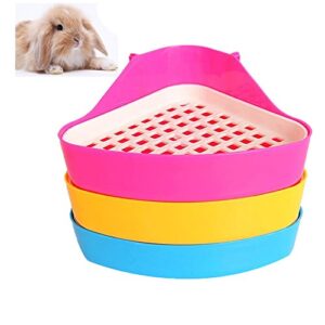 giveme5 small animal triangle toilet potty trainer pet pee corner litter tray training for hamster chinchilla guinea pig cat bunny ferret (color random)