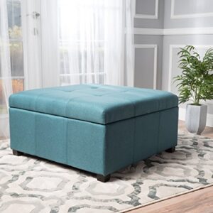 christopher knight home carlsbad fabric storage ottoman, dark teal