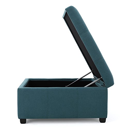 Christopher Knight Home Carlsbad Fabric Storage Ottoman, Dark Teal