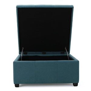 Christopher Knight Home Carlsbad Fabric Storage Ottoman, Dark Teal