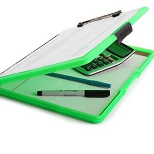 Dexas 3517-807 Slimcase 2 Storage Clipboard with Side Opening, Neon Green