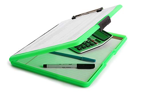 Dexas 3517-807 Slimcase 2 Storage Clipboard with Side Opening, Neon Green