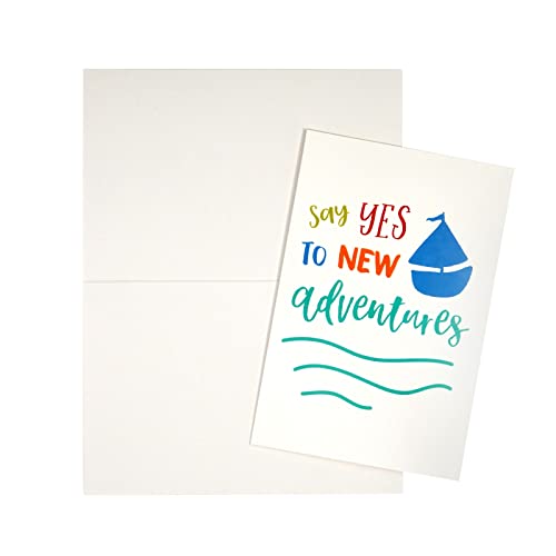 48 Pack Motivational Cards Featuring Positive Quotes and Envelopes, 6 Designs for All Ages, 10.2 x 15.2 cm