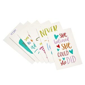 48 Pack Motivational Cards Featuring Positive Quotes and Envelopes, 6 Designs for All Ages, 10.2 x 15.2 cm