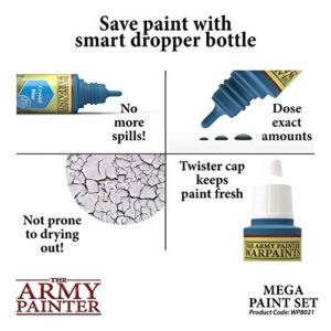 The Army Painter Miniature Painting Kit with Wargamer Regiment Miniatures Paint Brush - Miniature Paint Set for Miniature Figures, 50 Nontoxic Model Paints - Mega Paint Set of 3