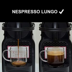 zenco living Espresso Cups (4 Ounce) with Large Handle, Set of 6 - Glass Coffee Cups for Nespresso Lungo, Double Espresso, Cortado