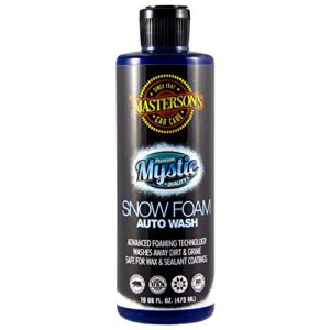 masterson's car care mcc_110_16 mystic snow foam car wash soap - mega foam shampoo for foam cannons, foam guns, and bucket washes - cleans cars, trucks, motorcycles, rv (16 oz.)