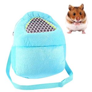 pet carrier bag,breathable small animal outgoing bag portable travel hamster handbag with shoulder strap for hedgehog hamster mouse rat sugar glider squirrel chinchilla rabbit (blue)