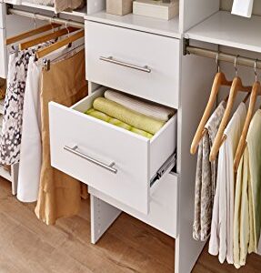 ClosetMaid SuiteSymphony Wood, Add On Accessory Modern Style, For Storage, Closet, Clothes, Size Units, Pure White/Satin Nickel, 16-Inch X 10-Inch Drawer