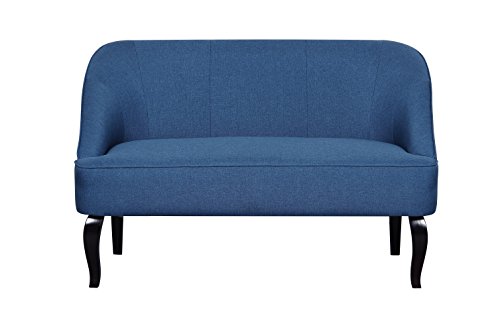 US Pride Furniture Contemporary Fabric Upholstered Armless Loveseat Sofa With Curved Legs