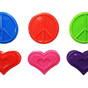 Heart and Peace Sign Bag Clips! Set of 6!