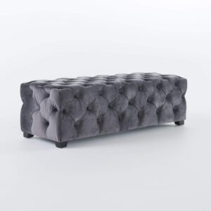 christopher knight home piper velvet ottoman, grey