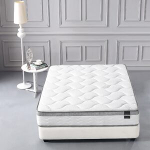 Oliver Smith - Organic Cotton - 10 Inch - Perfect Sleep - Comfort Plush Euro Pillow Top - Cool Memory Foam & Pocket Spring Mattress - Green Foam Certified - (furMattress_Chiland_10_Twin)