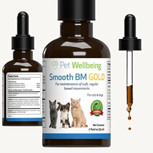 pet wellbeing smooth bm gold for cats - gentle constipation relief for felines - natural herbal supplement 2 oz (59 ml)