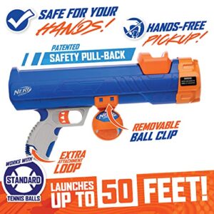 Nerf Dog Tennis Ball Blaster Dog Toy Blue/Orange, 16 Inch Compact Blaster with 1 Ball