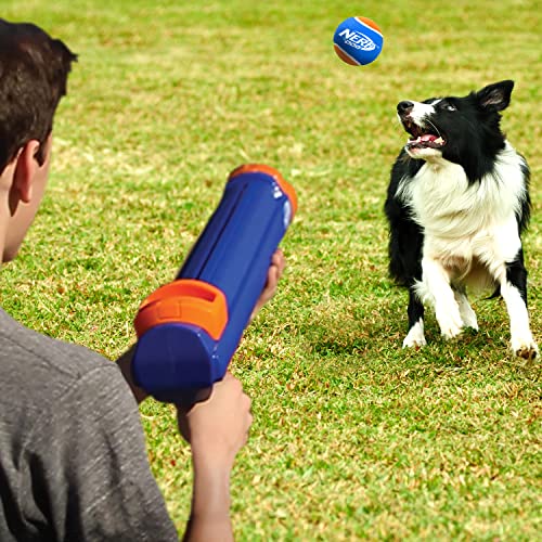 Nerf Dog Tennis Ball Blaster Dog Toy Blue/Orange, 16 Inch Compact Blaster with 1 Ball