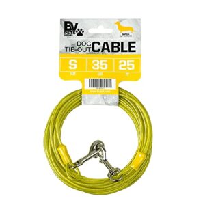 bv pet small tie out cable for dog up to 35 pound, 25-feet